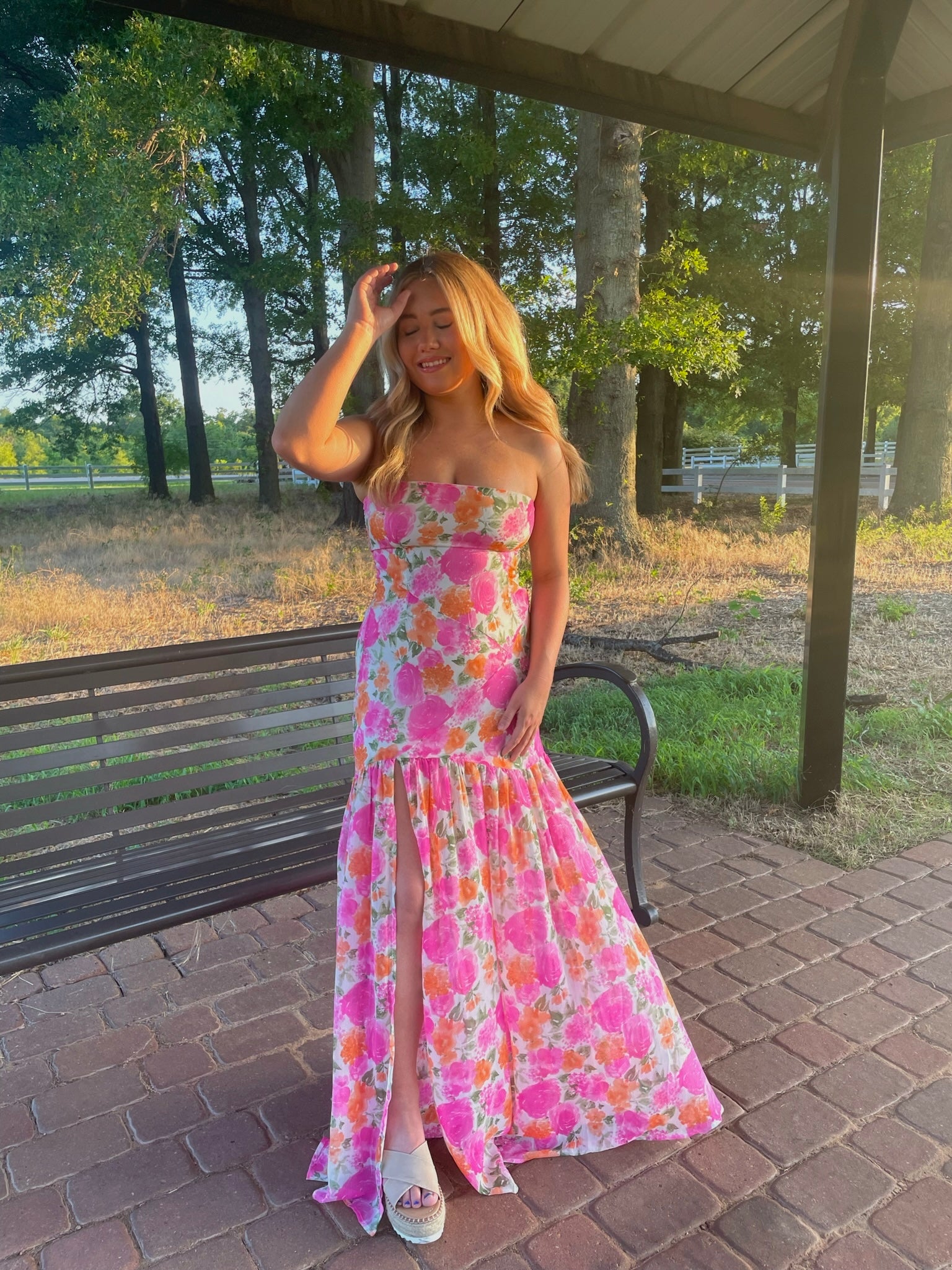 Ramona Strapless Asymmetrical-Seam Floral Dress – Balliet Boutique